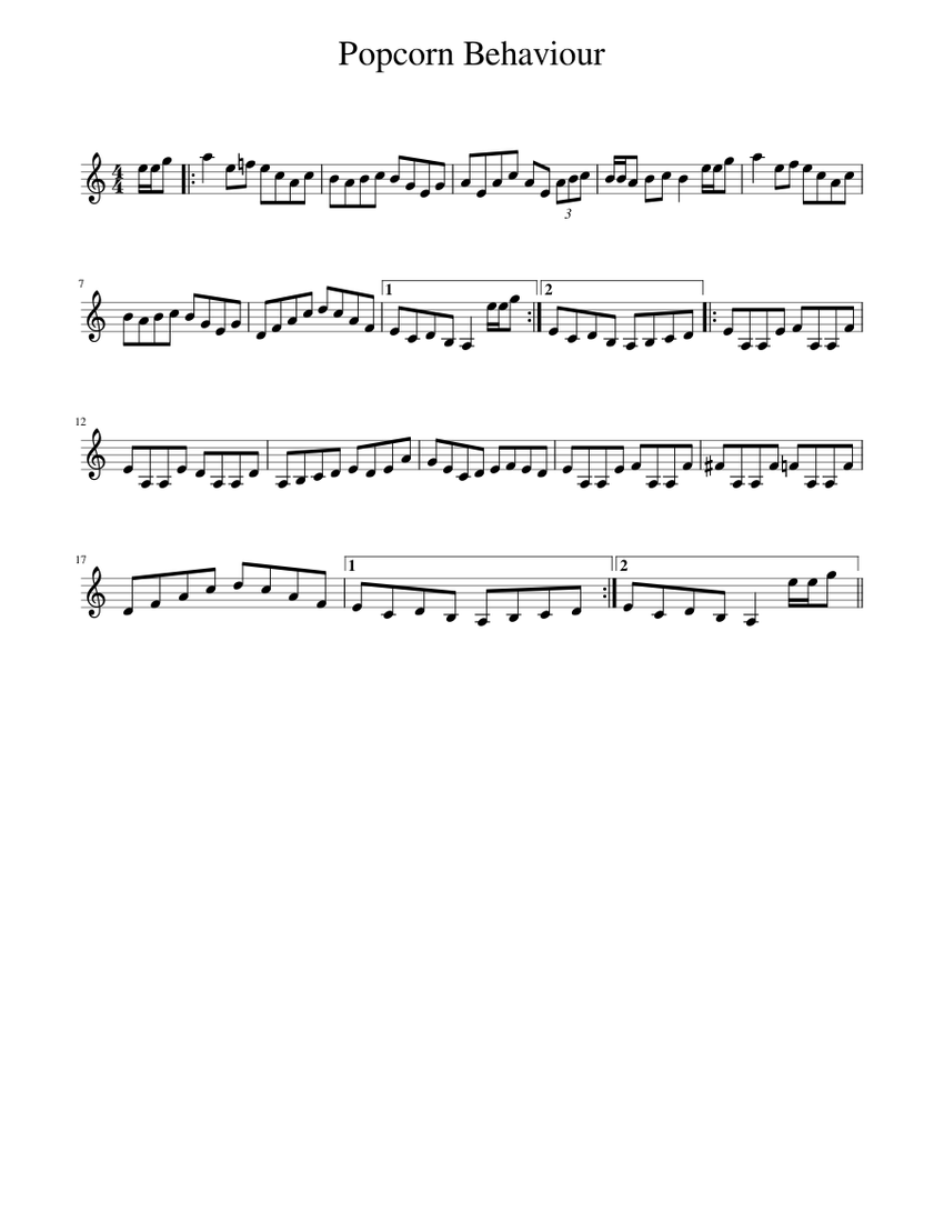 Popcorn Behaviour Sheet music for Piano (Solo) | Musescore.com