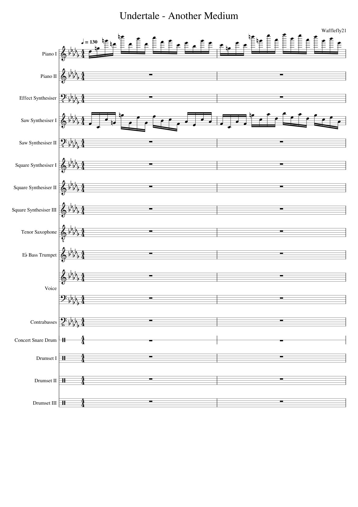Undertale – Another Medium Sheet Music for Piano, Vocals, Trumpet bass ...