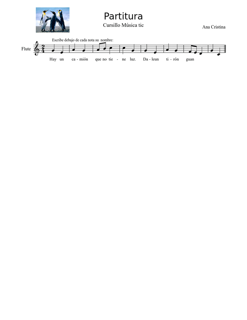 Partitura Cursillo MúsicaTic Sheet music for Flute (Solo) | Musescore.com