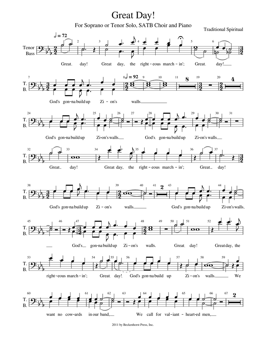 Great_Day! Sheet music for Bass voice (Solo) | Musescore.com
