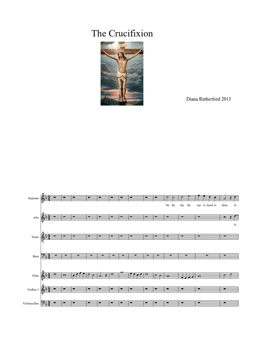 The Crucifixion Sheet music for Flute, Bass guitar (Mixed Duet ...