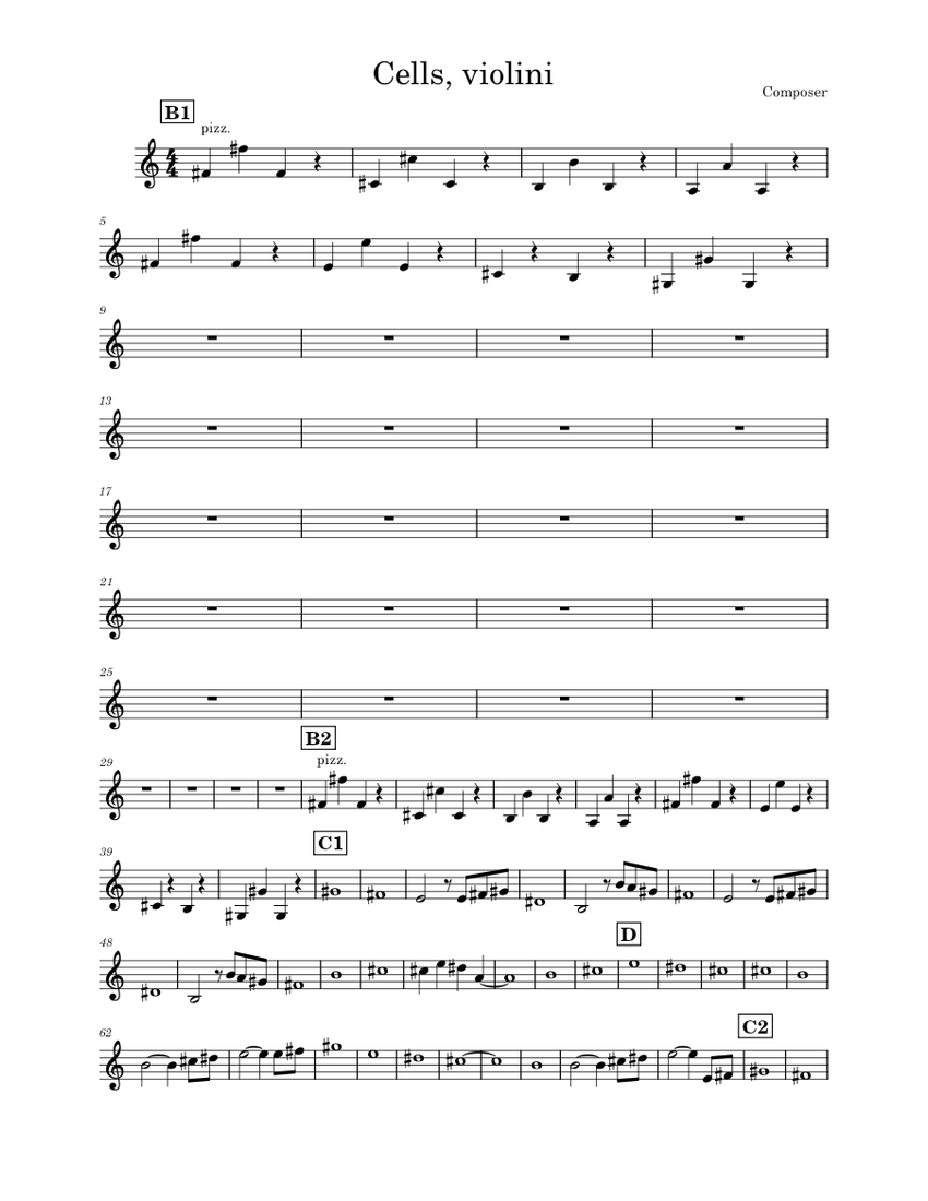 Cells_violini Sheet music for Piano (Solo) Easy | Musescore.com