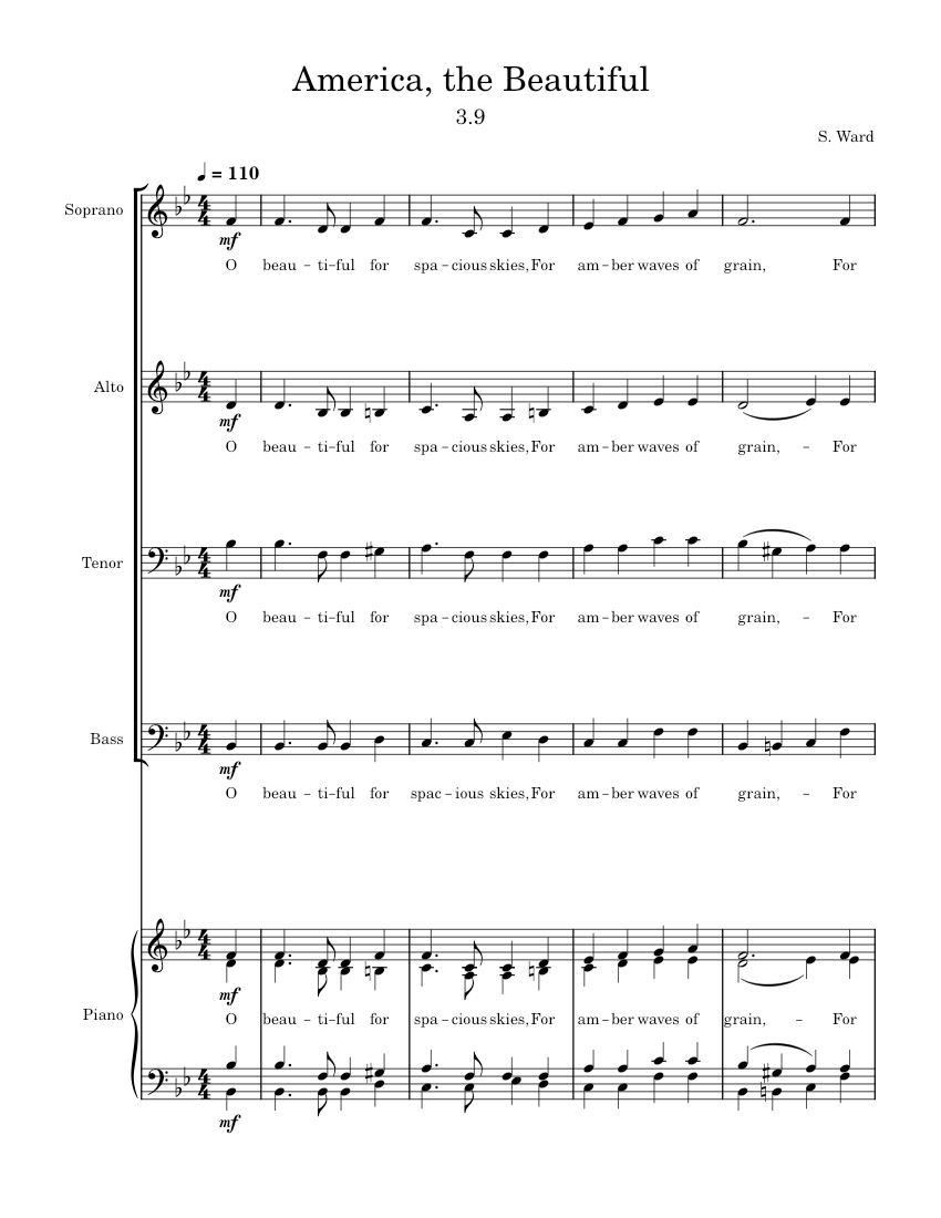 America the Beautiful – Samuel Augustus Ward - America the Beautiful ...