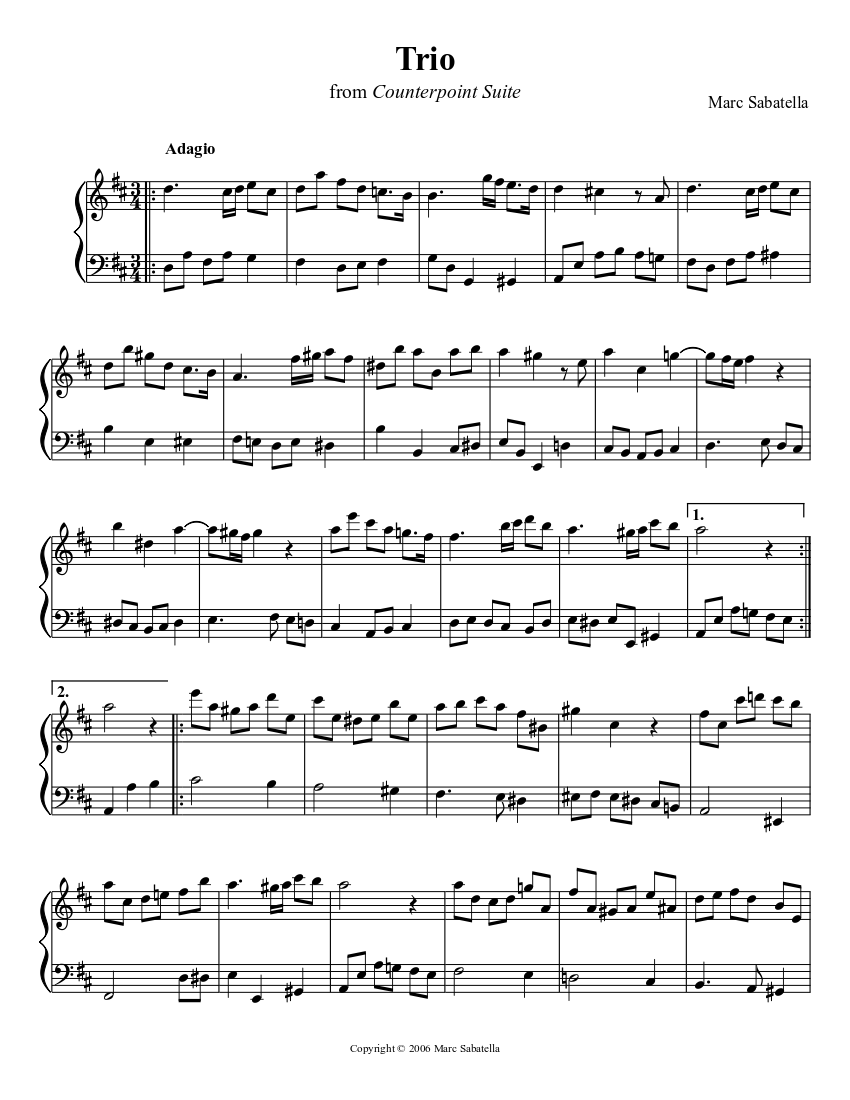Trio Sheet music for Piano (Solo) Easy | Musescore.com