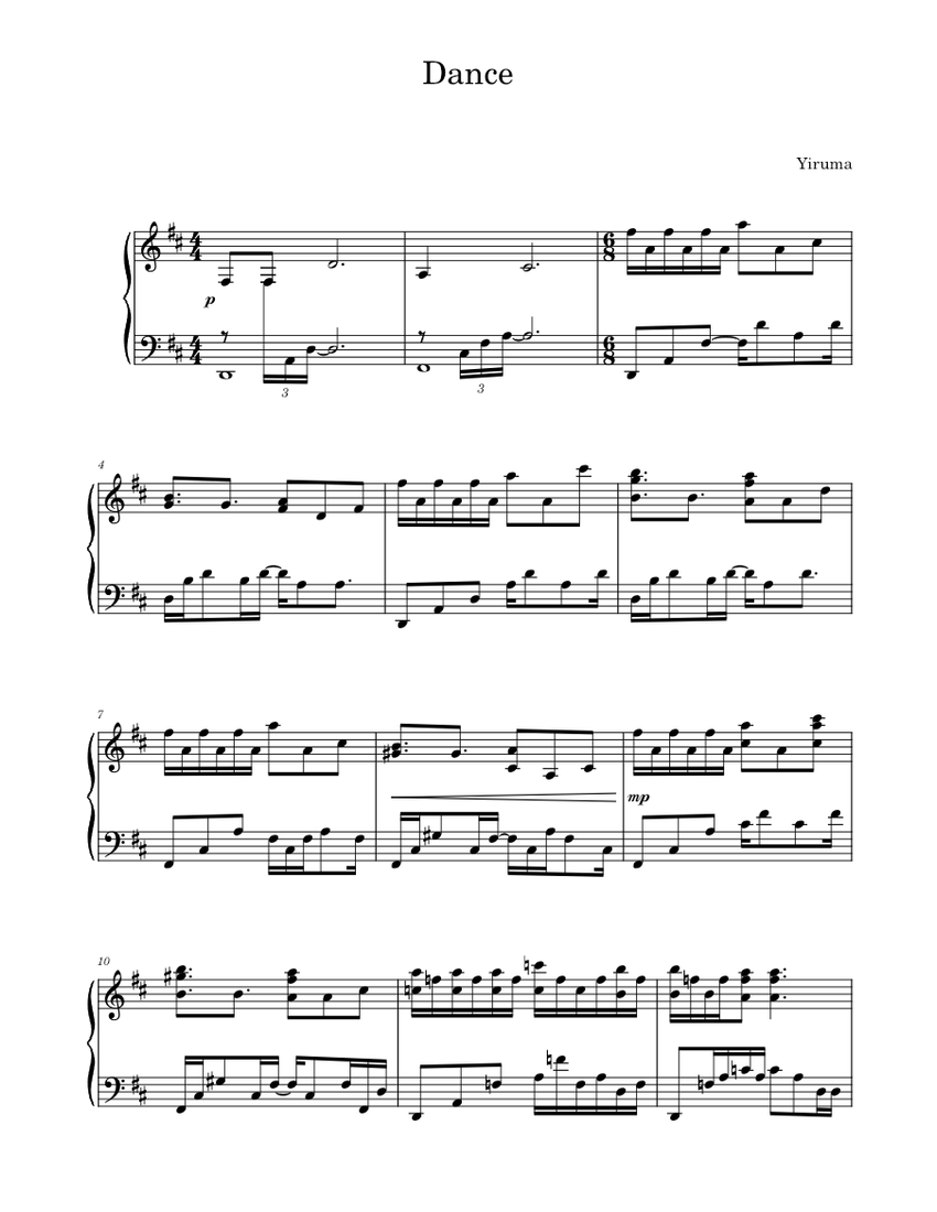 Dance – Yiruma 이루마 Sheet music for Piano (Solo) | Musescore.com