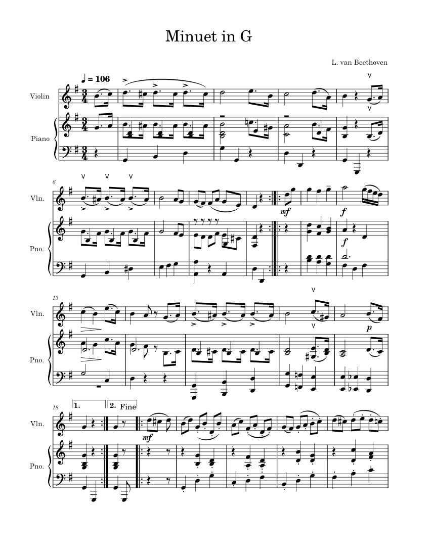 Minuet in G major WoO 10, No. 2 – Ludwig van Beethoven Minuet_in_G ...