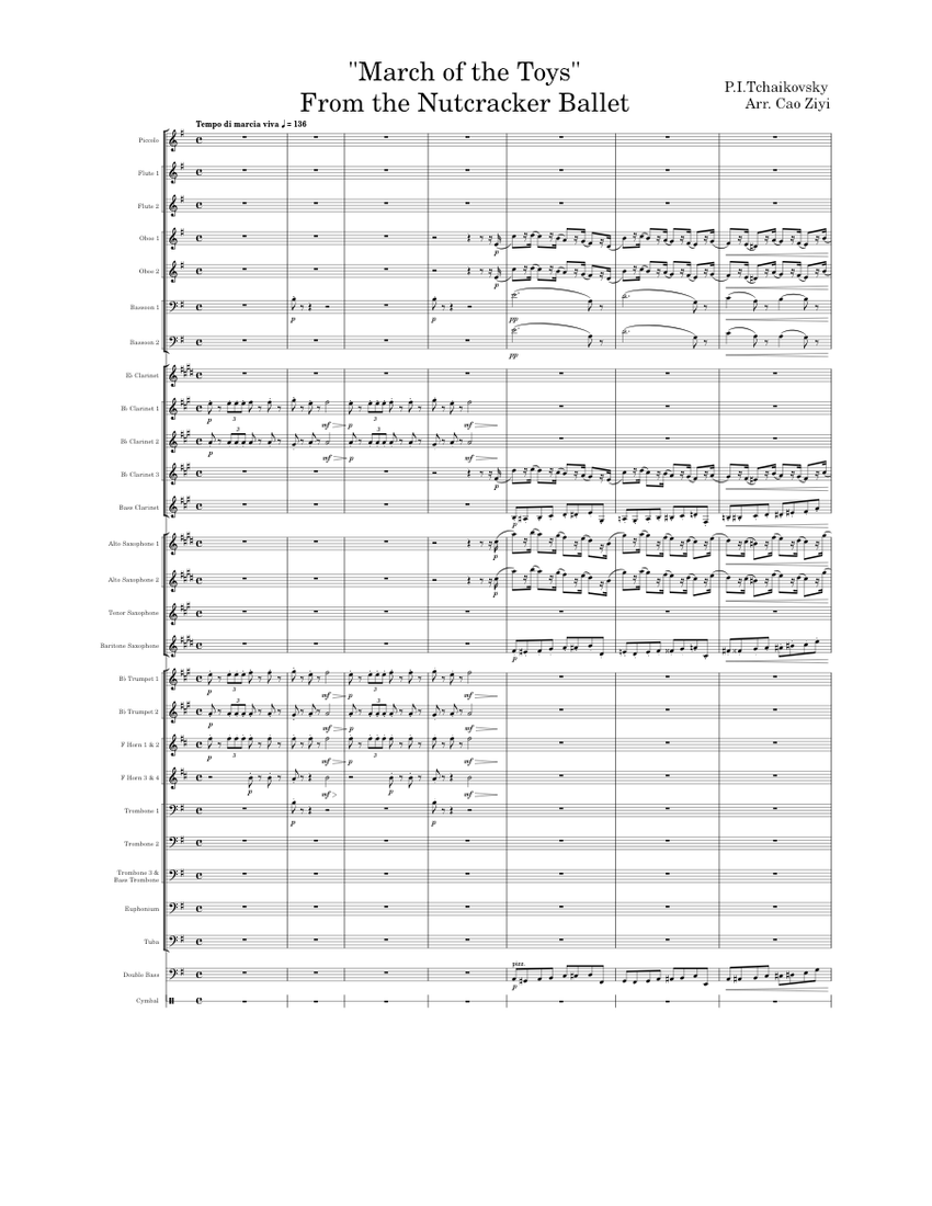 [CONCERT BAND] March Of The Toys (from The Nutcracker Suite) – Pyotr Ilyich Tchaikovsky Sheet ...
