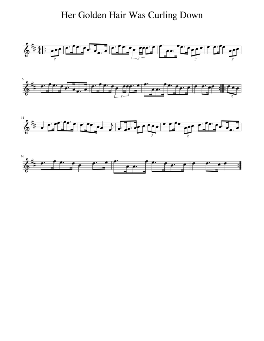 Her Golden Hair Was Curling Down Sheet music for Piano (Solo ...