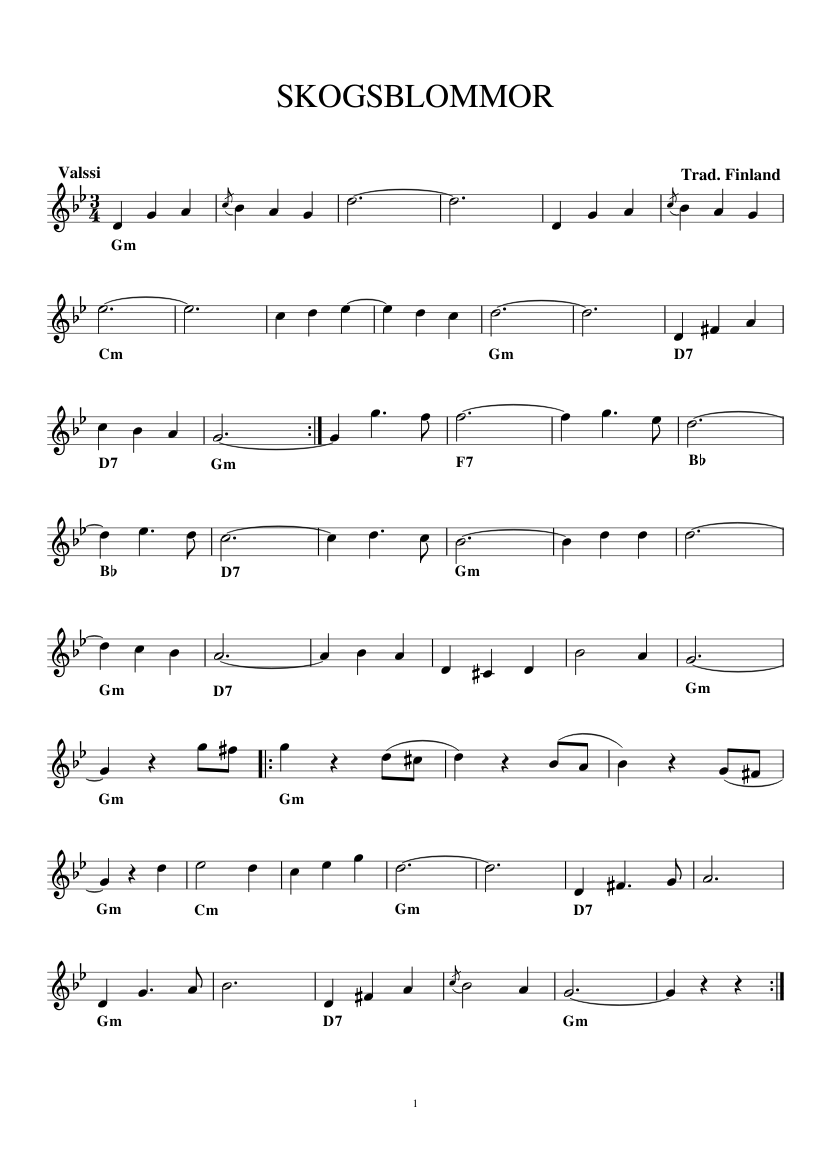 Skogsblommor – trad Suomi Sheet music for Accordion (Solo) | Musescore.com