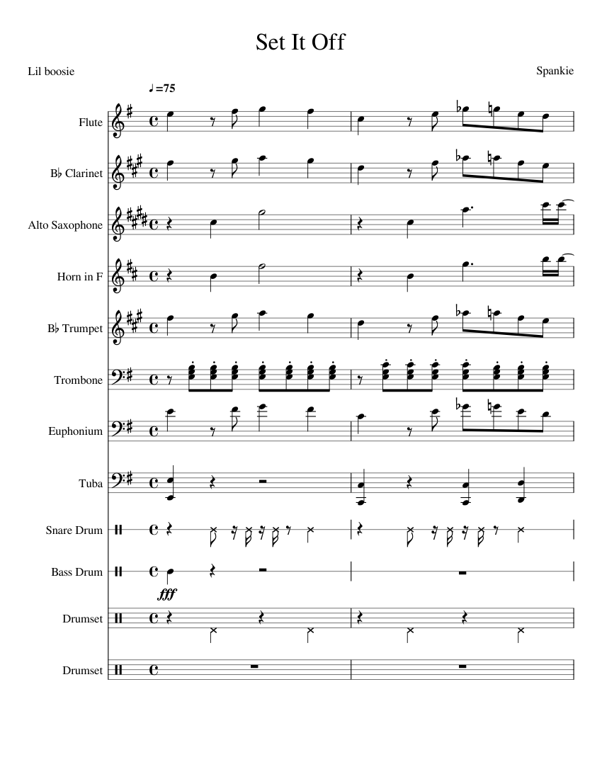 Set It Off Sheet music for Trombone, Tuba, Flute, Clarinet other & more ...