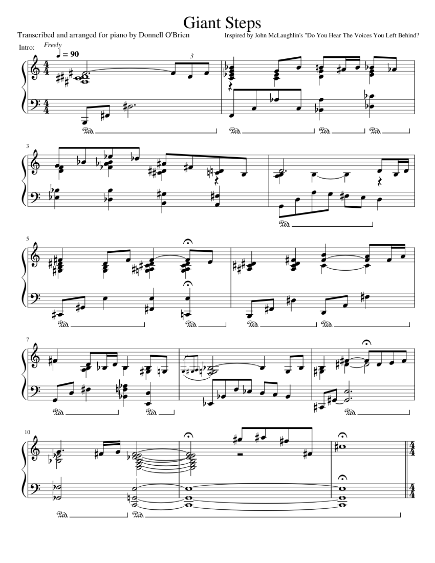 Giant Steps – John Coltrane Sheet music for Piano (Solo) | Musescore.com
