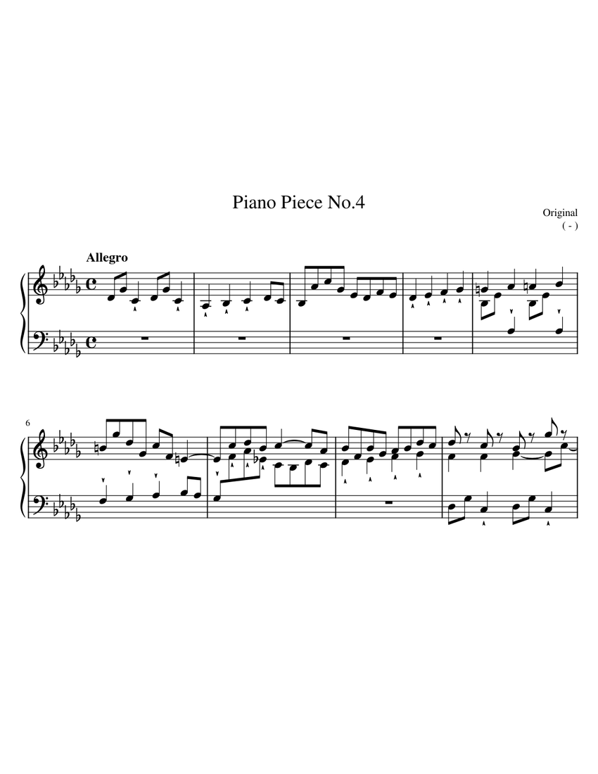 Original - Piano Piece No.4 Sheet music for Piano (Solo) | Musescore.com