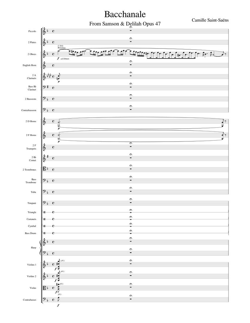 Bacchanale from Samson & Delilah (Act 3) Opus 47 - Camille Saint-Saëns Sheet music for Trombone ...