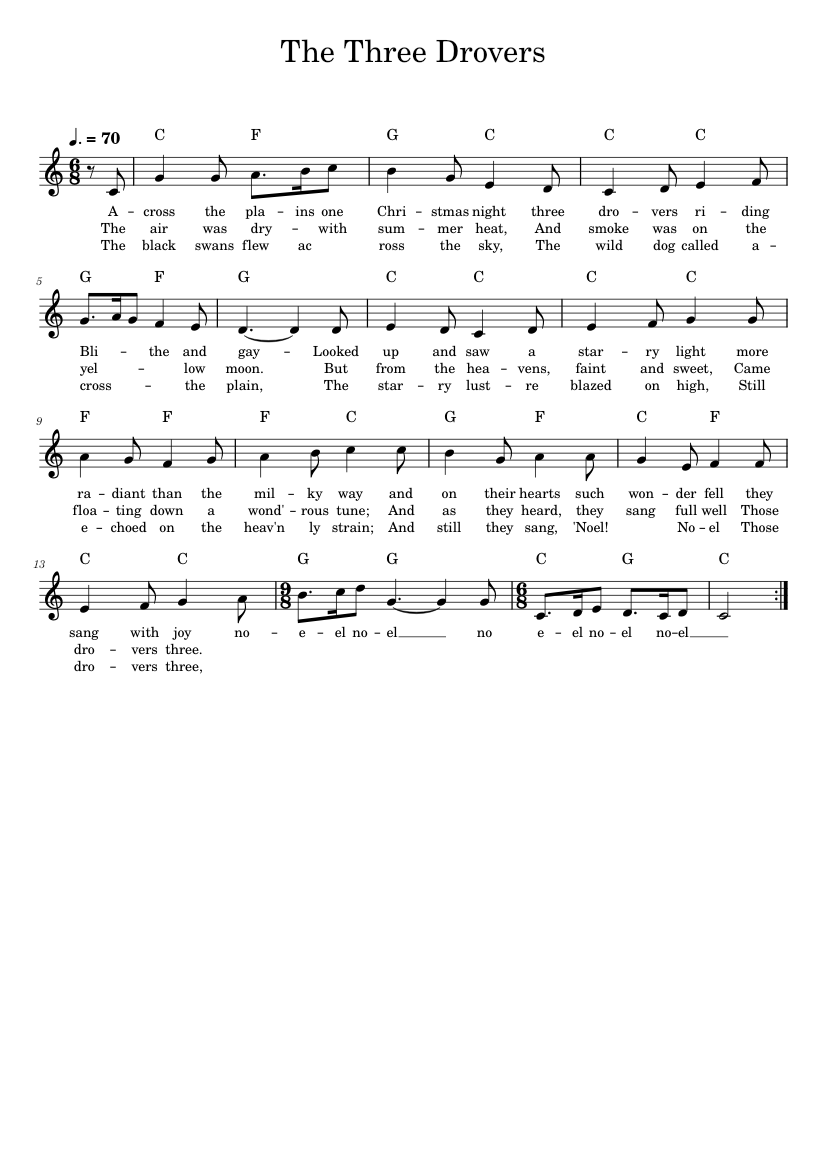 The Three Drovers – William G. James (An Australian Carol. Lead Sheet ...