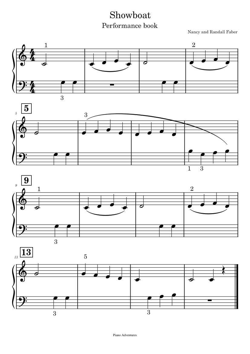 01 Showboat - Piano Adventures - Performance book adv1 level 1 Sheet Music for Piano (Solo) Easy ...