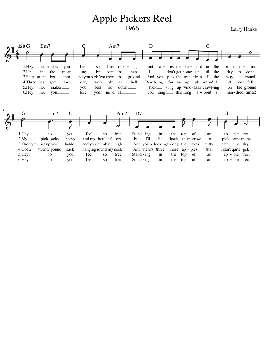 Apple Pickers Reel Sheet music for Piano (Solo) Easy | Musescore.com