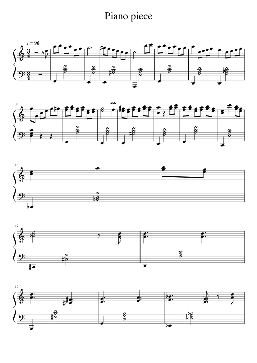 Piano Piece Sheet music for Piano (Solo) | Musescore.com