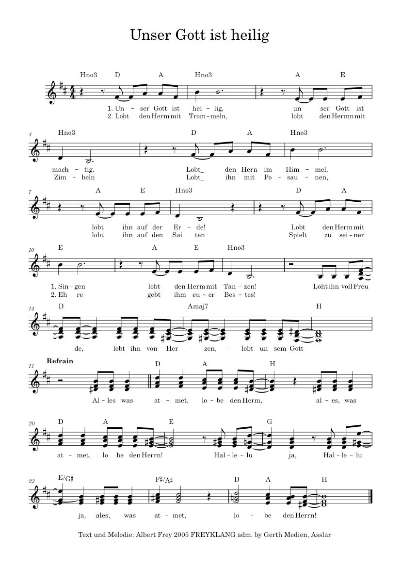 Unser Gott ist heilig - Albert Frey Sheet music for Synthesizer (Solo) | Musescore.com