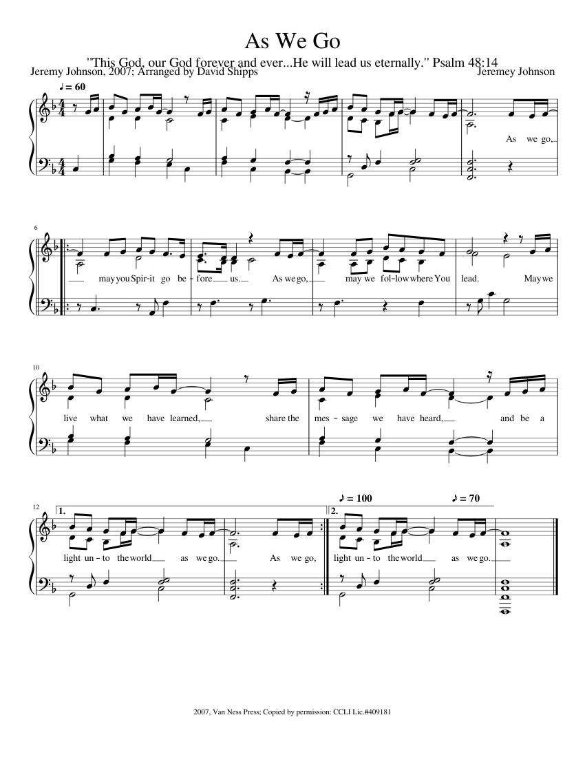 As We Go Sheet music for Piano (Solo) Easy | Musescore.com