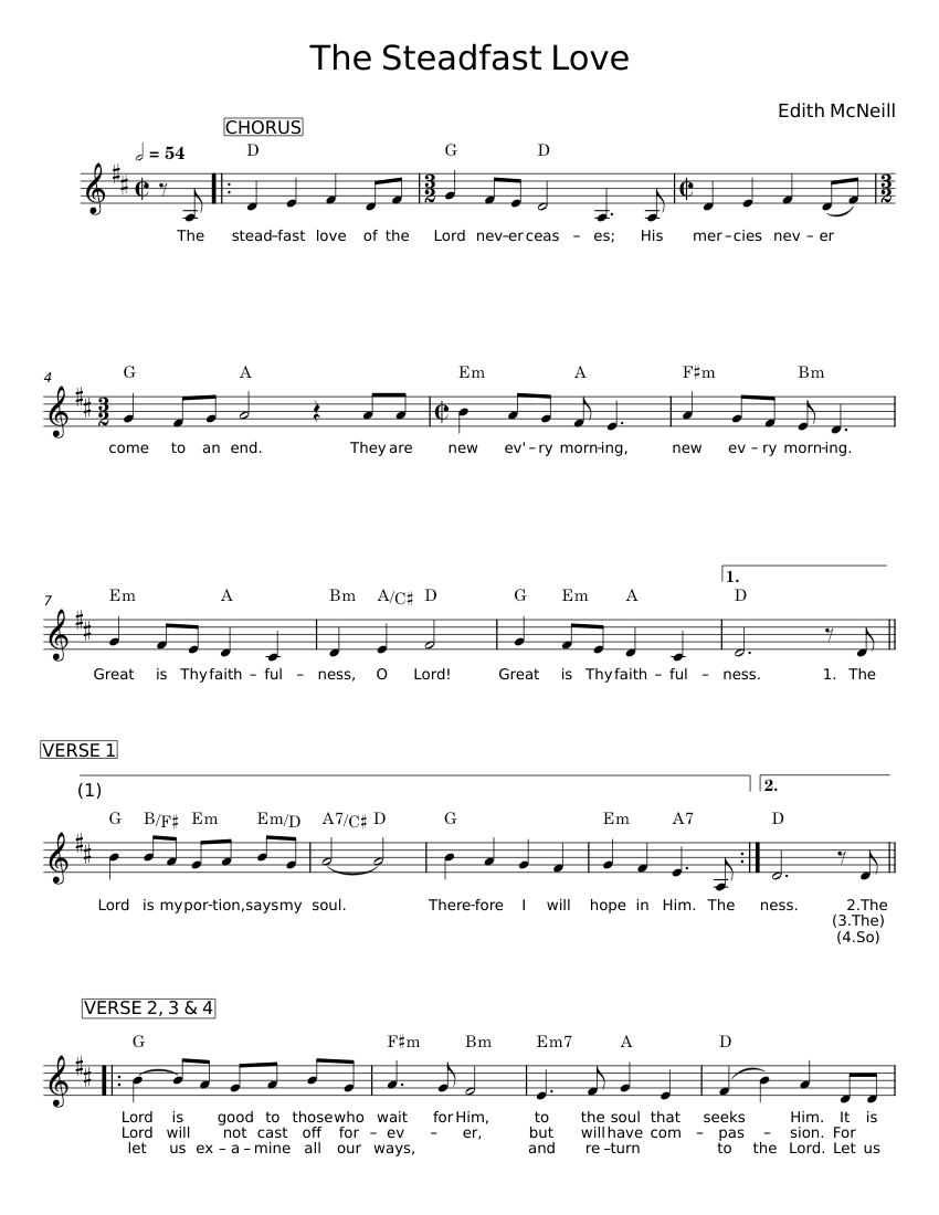 The steadfast love of the Lord never ceases (McNeill) - Edith McNeill - Edith McNeill Sheet ...