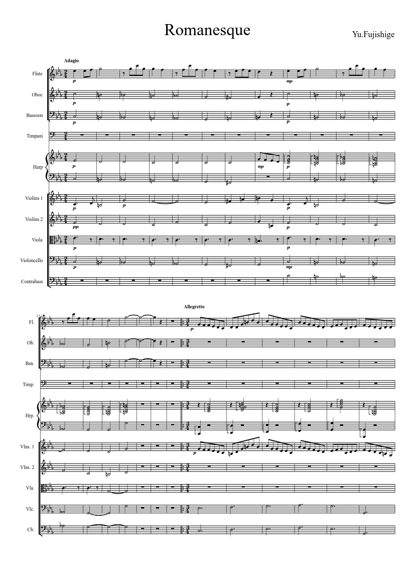 Romanesque Sheet music for Flute, Oboe, Bassoon, Timpani & more ...