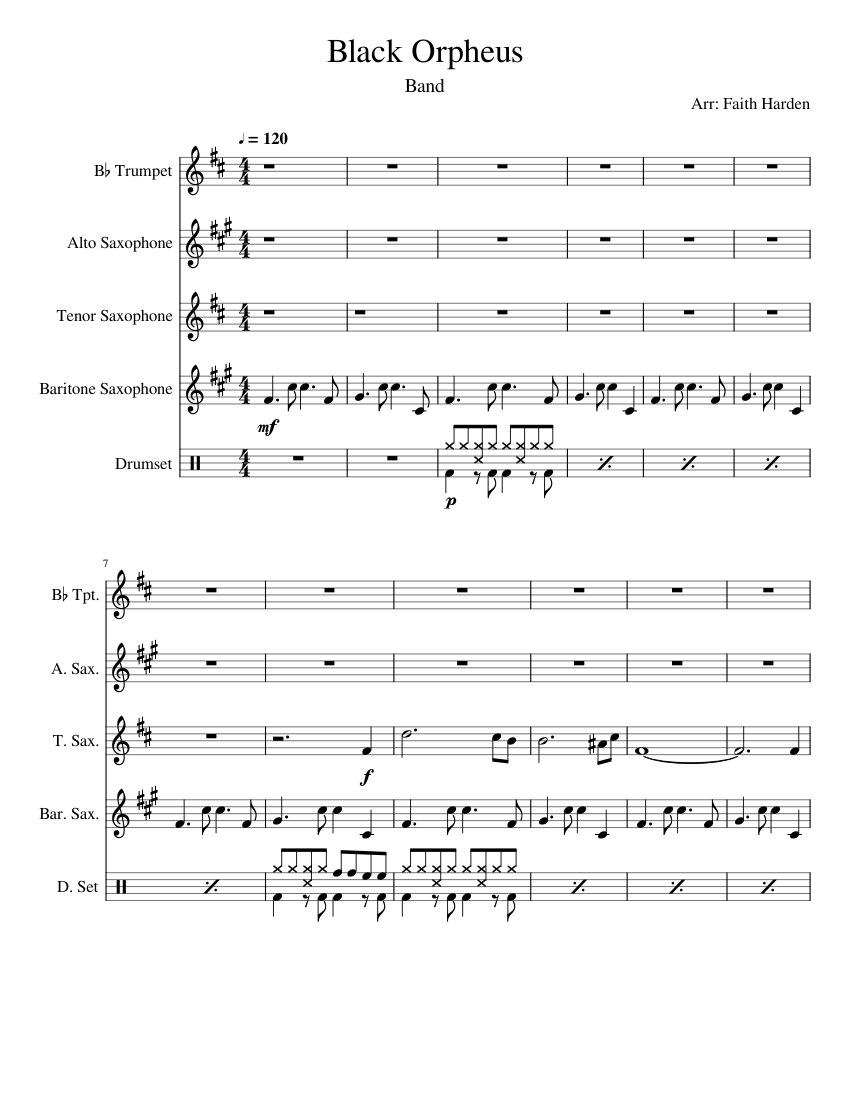 Black Orpheus Sheet music for Saxophone alto, Saxophone tenor ...