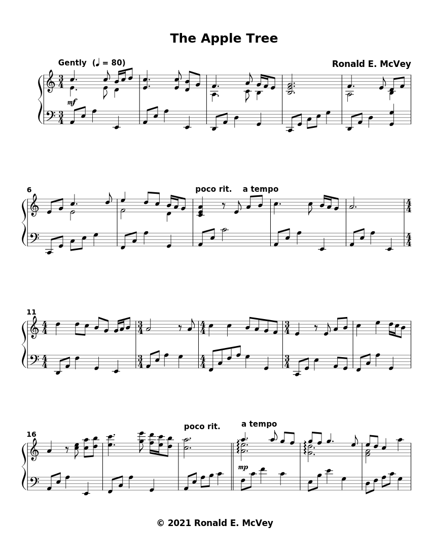 The Apple Tree Sheet music for Piano (Solo) | Musescore.com