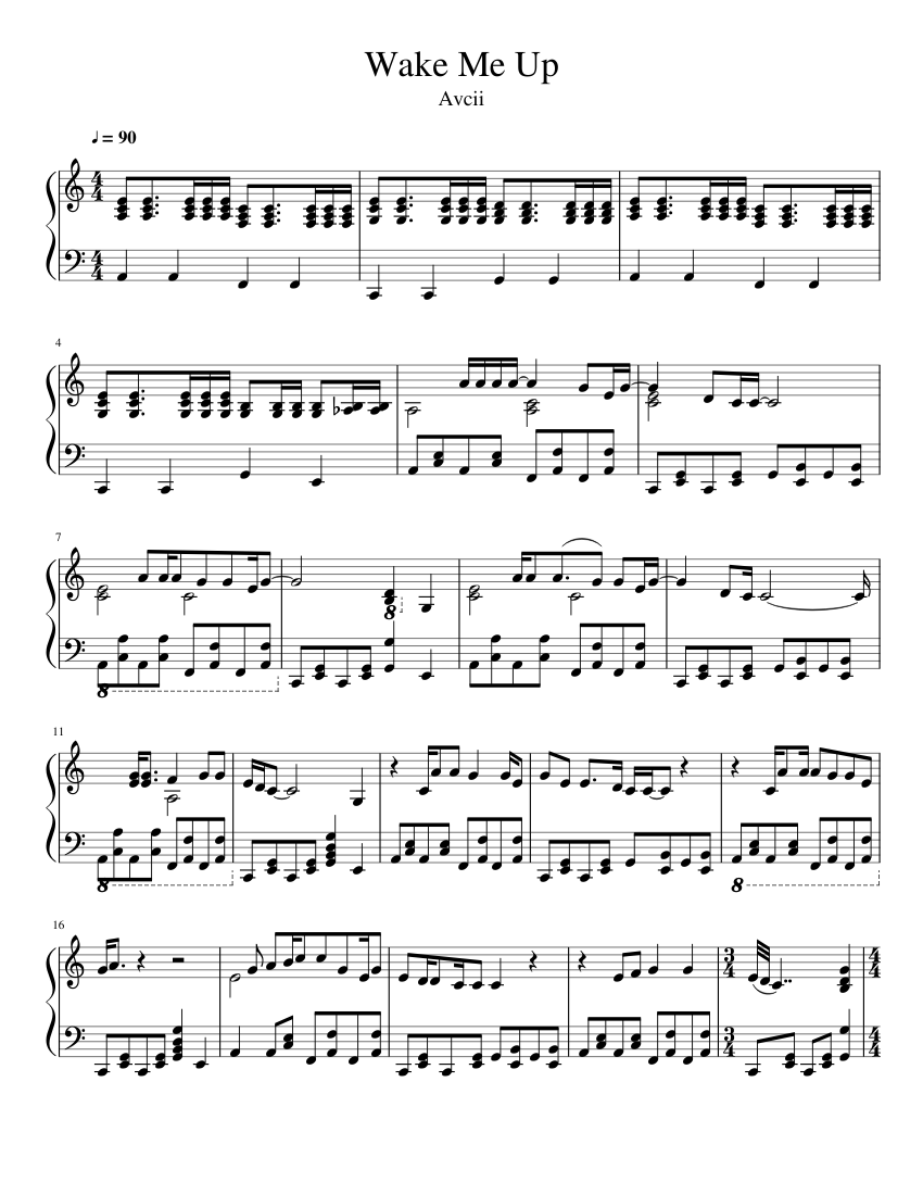 Wake Me Up - Avicii (Tribute) Sheet music for Piano (Solo) | Musescore.com