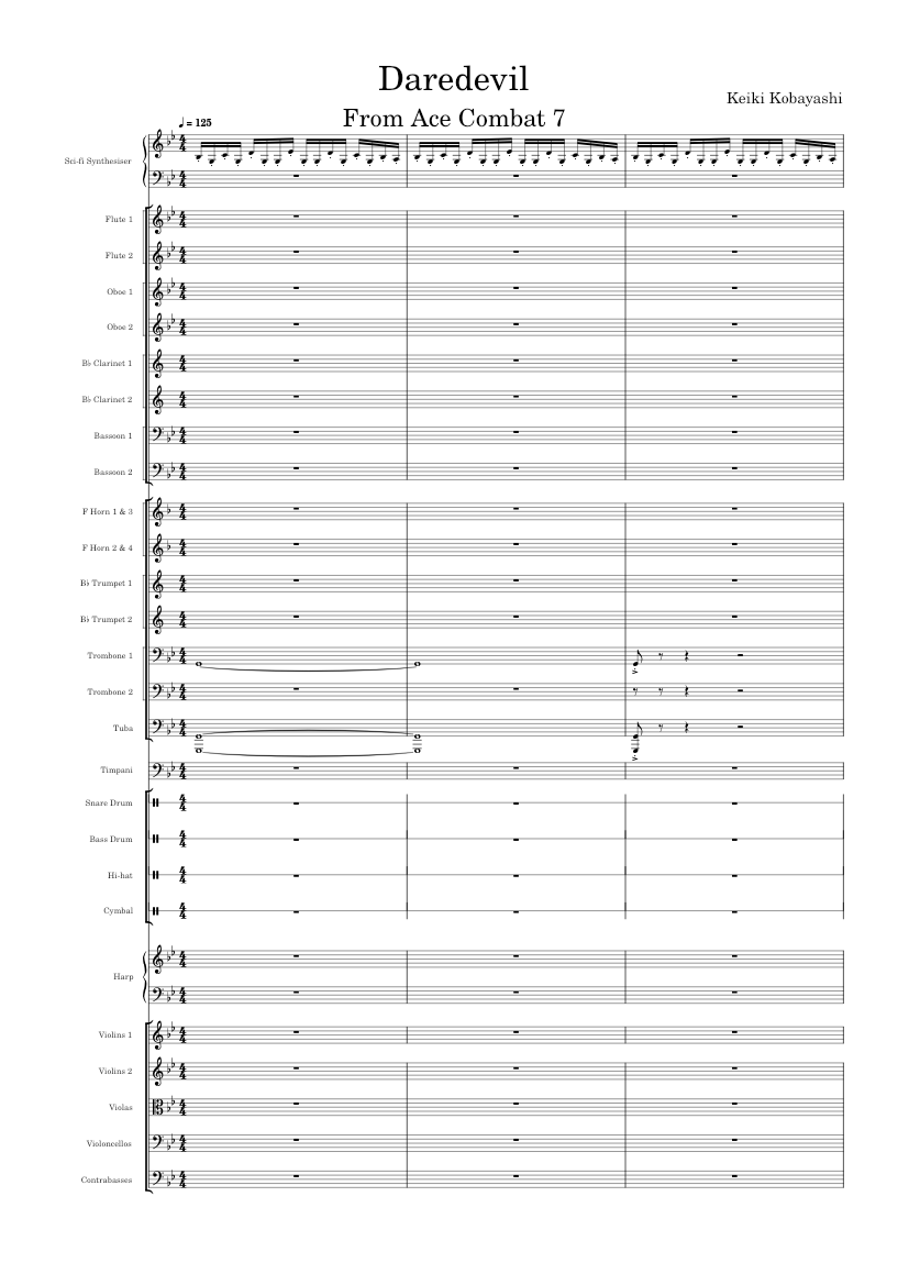 Daredevil - Ace Combat 7 OST – Keiki Kobayashi Daredevil Sheet Music ...