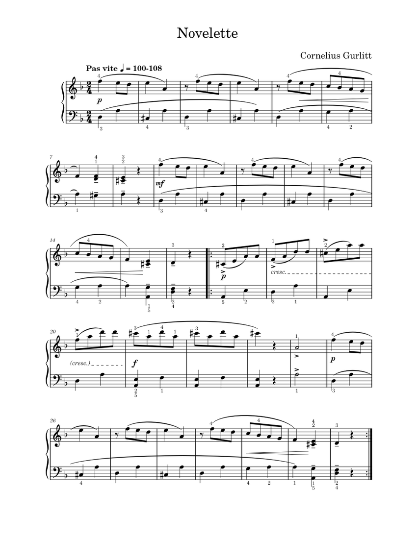 NOVELETTE – Gustav Cornelius Gurlitt Novelette – Gustav Cornelius ...