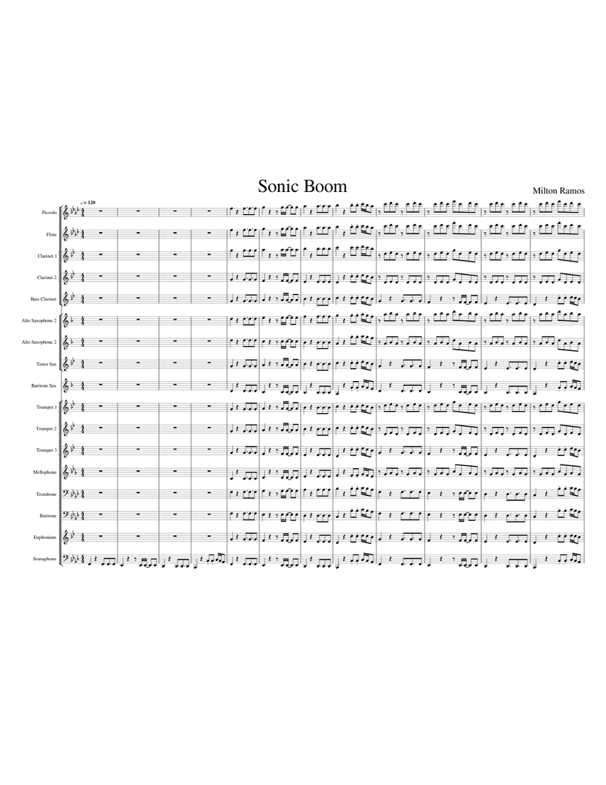 Sonic_Boom Sheet music for Trombone, Euphonium, Mellophone, Flute piccolo & more instruments ...