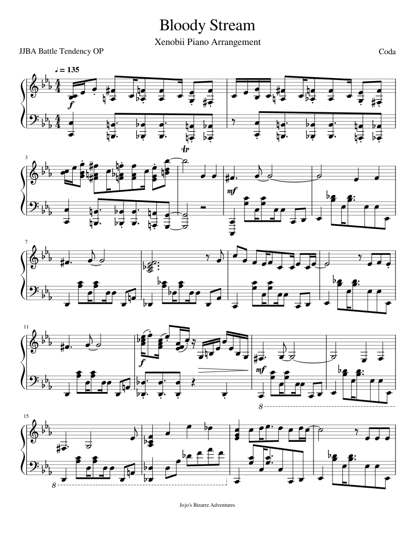 Bloody Stream (Piano Arrangement) Sheet music for Piano (Solo ...