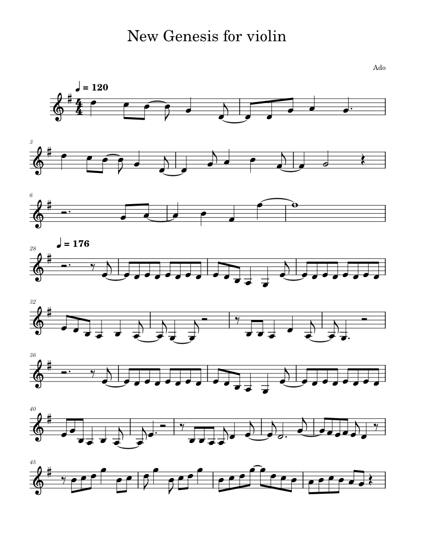 New Genesis – Ado violin Sheet music for Violin (Solo) | Musescore.com