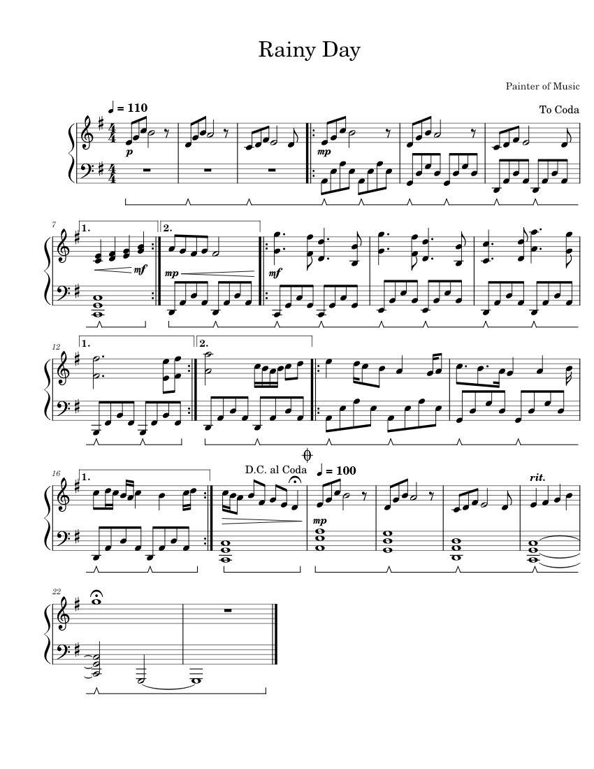 Rainy Day - Painter of Music Sheet music for Piano (Solo) | Musescore.com