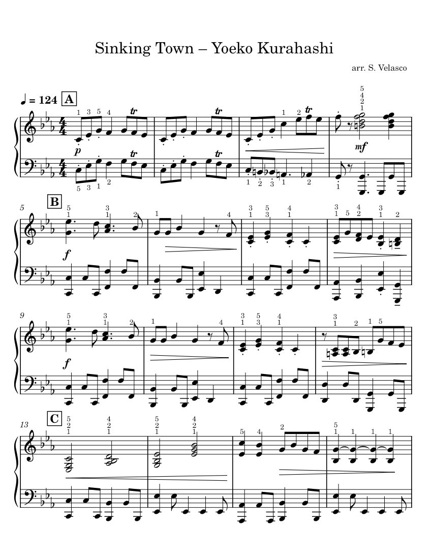 Sinking Town - Yoeko Kurahashi Sheet Music for Piano (Solo) | MuseScore.com