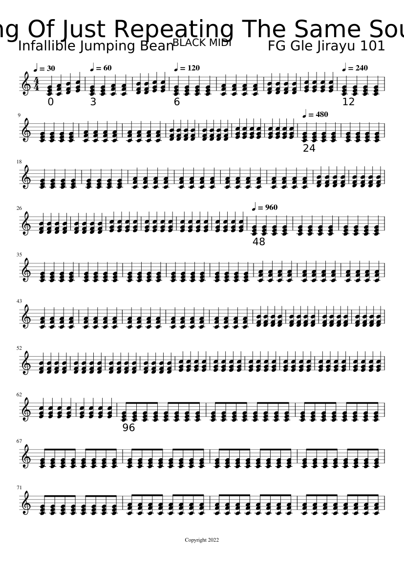 Song Of Just Repeating The Same Sounds Sheet Music for Piano (Solo ...