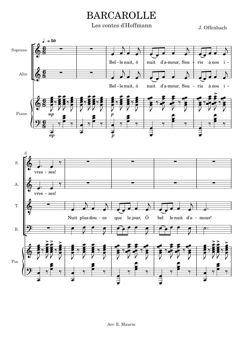 Barcarolle Jacques Offenbach Barcarolle Des Contes D Hoffmann J Barcarolle Jacques Offenbach Barcarolle Des Contes D Hoffmann J