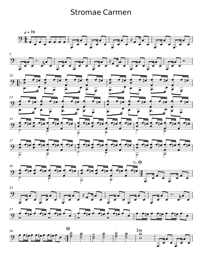 Carmen - Stromae Sheet Music for Piano (Solo) Easy | MuseScore.com