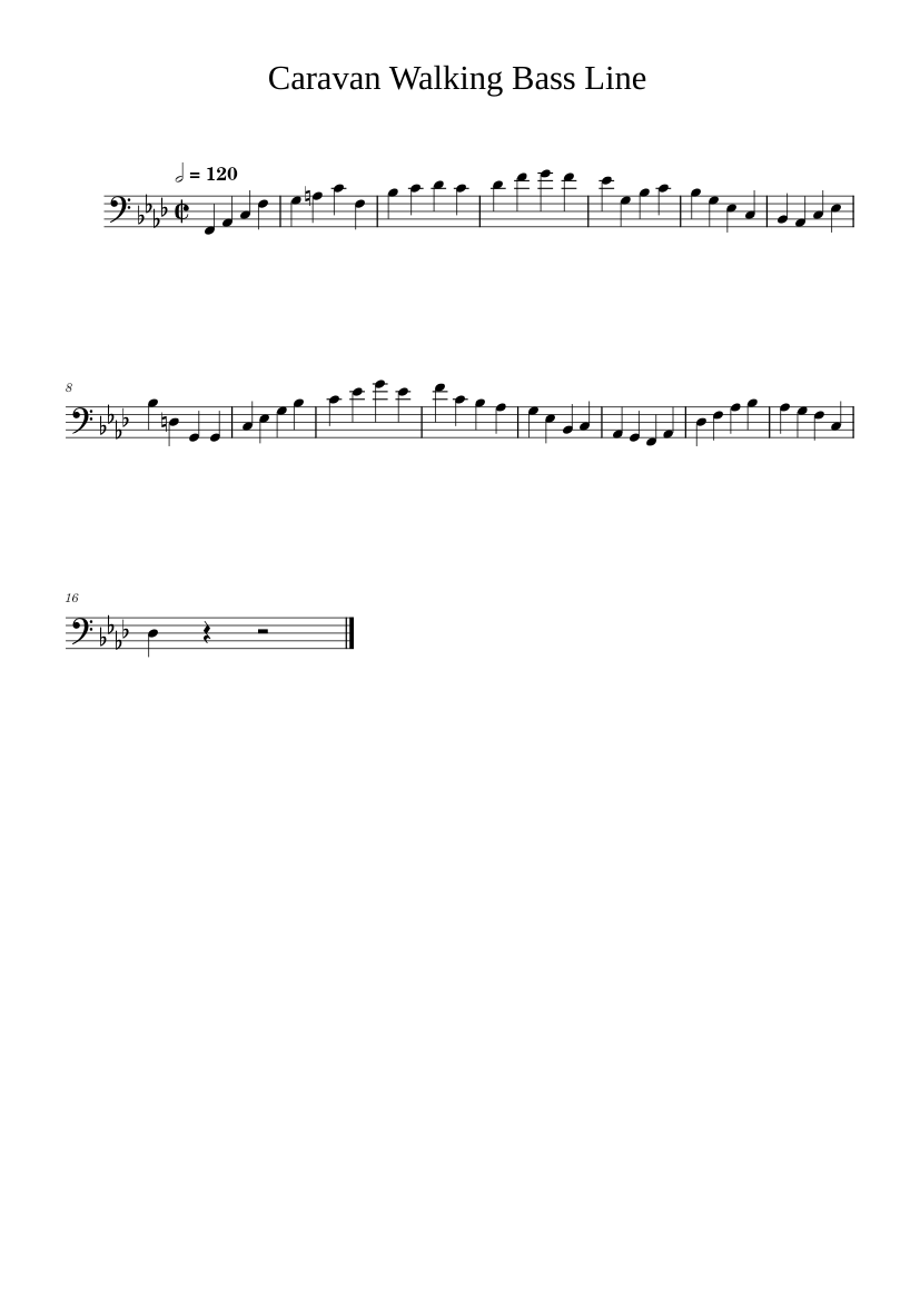 Caravan – Duke Ellington Caravan Walking Bass Line Sheet music for ...
