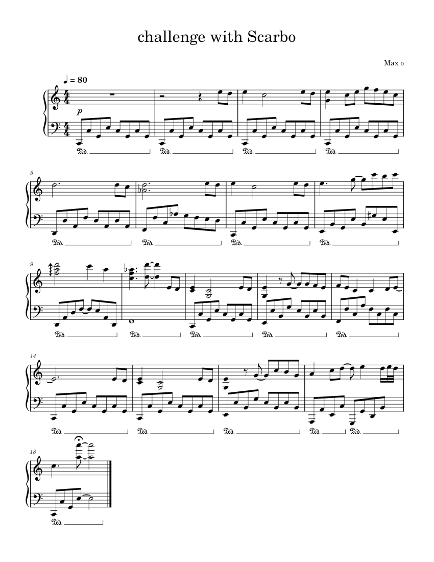 challenge with scarbo Sheet music for Piano (Solo) Easy | Musescore.com