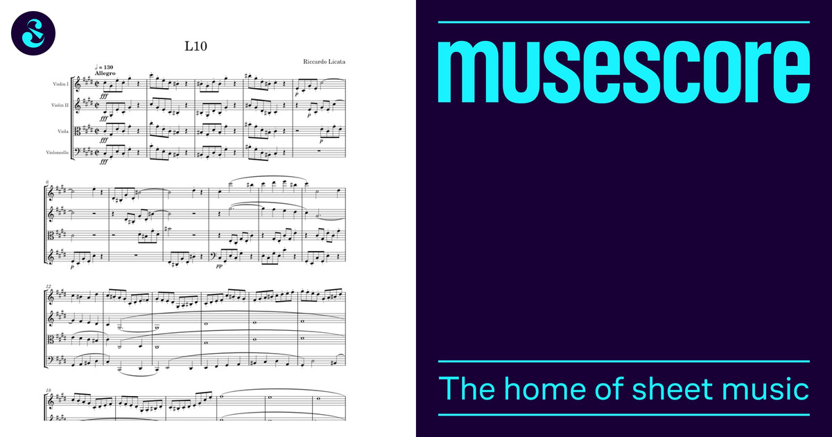 L10 Sheet music for Violin, Viola, Cello (String Quartet) | Musescore.com