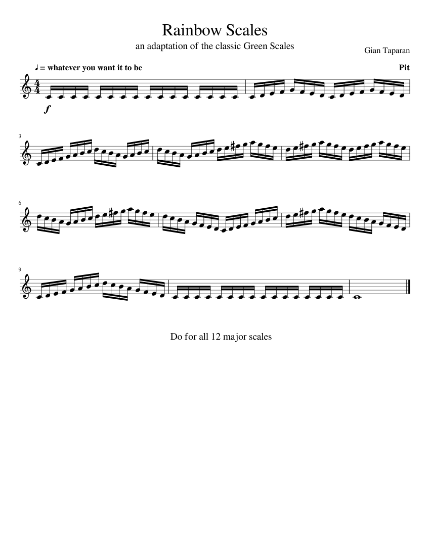 Rainbow Scales: An Adaptation of the Classic Green Scales Sheet music ...