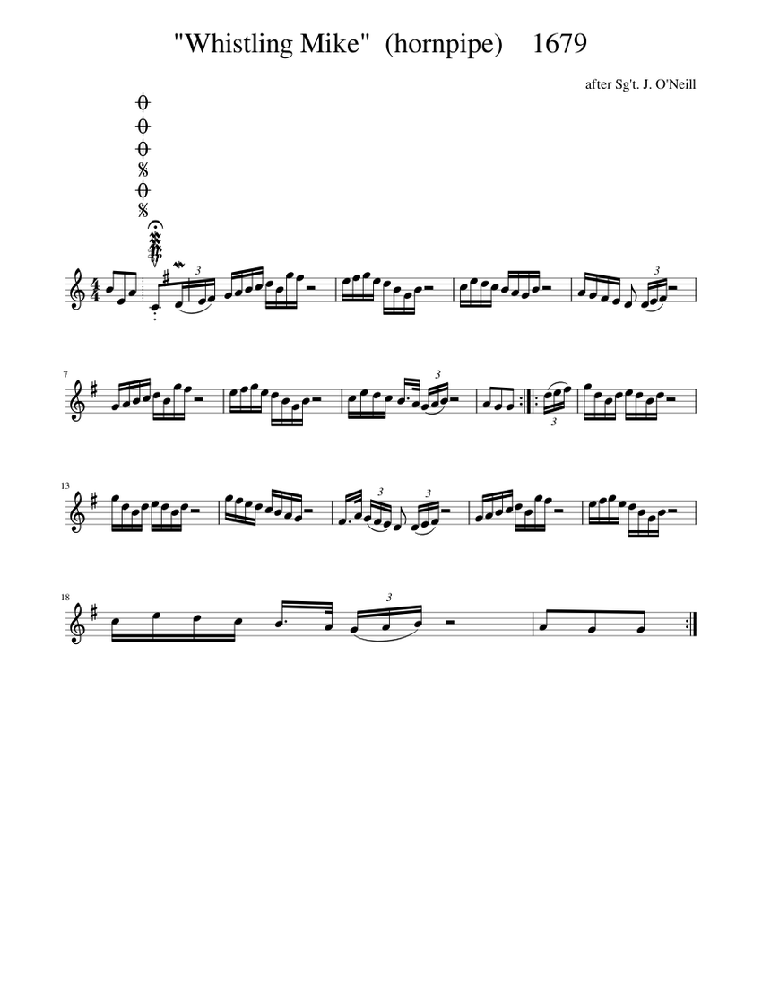 "Whistling Mike" (hornpipe) 1679 Sheet music for Piano (Solo) Easy ...