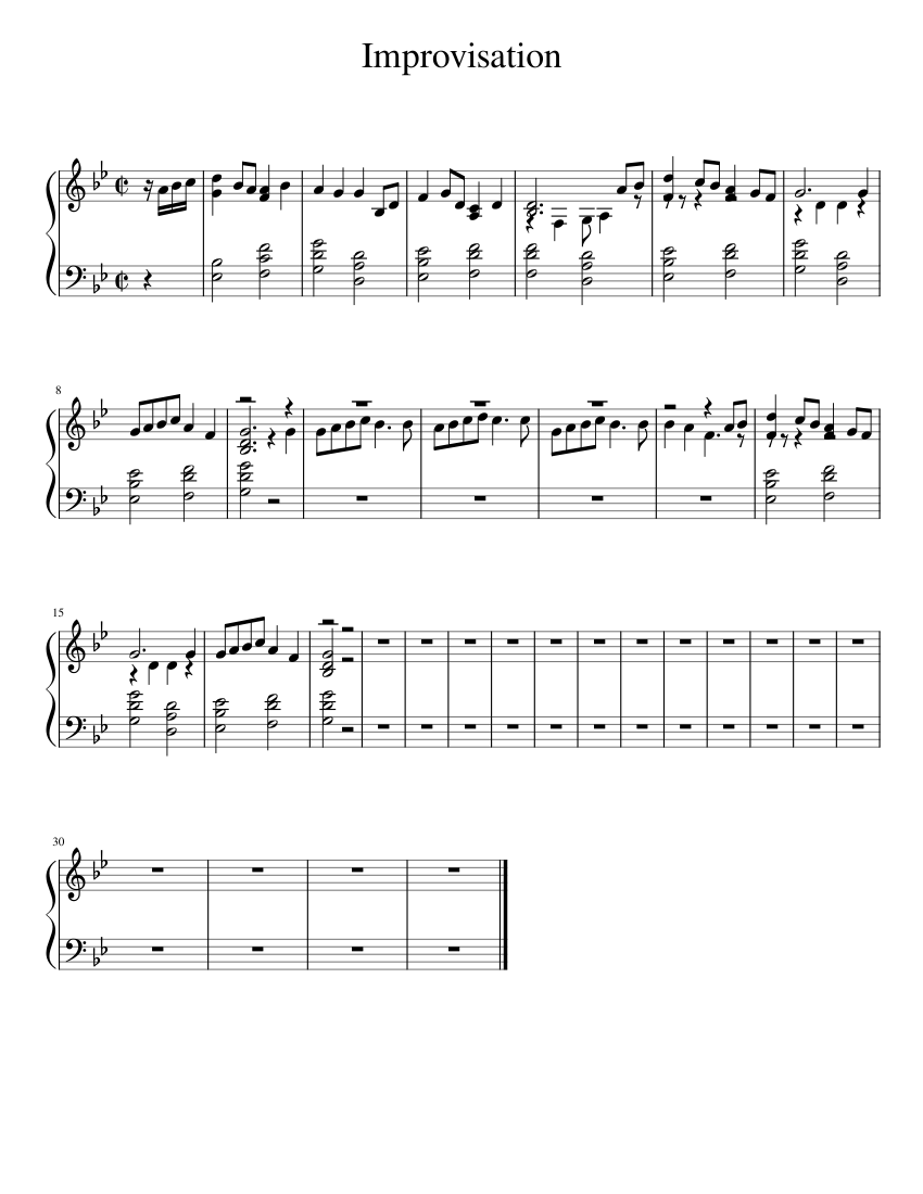 Improvisation Sheet music for Piano (Solo) | Musescore.com