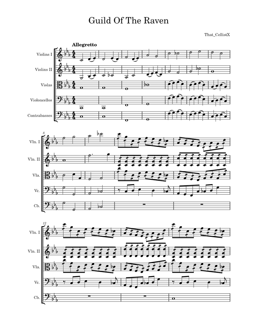 Guild Of The Raven Sheet music for Strings group (Mixed Quintet ...