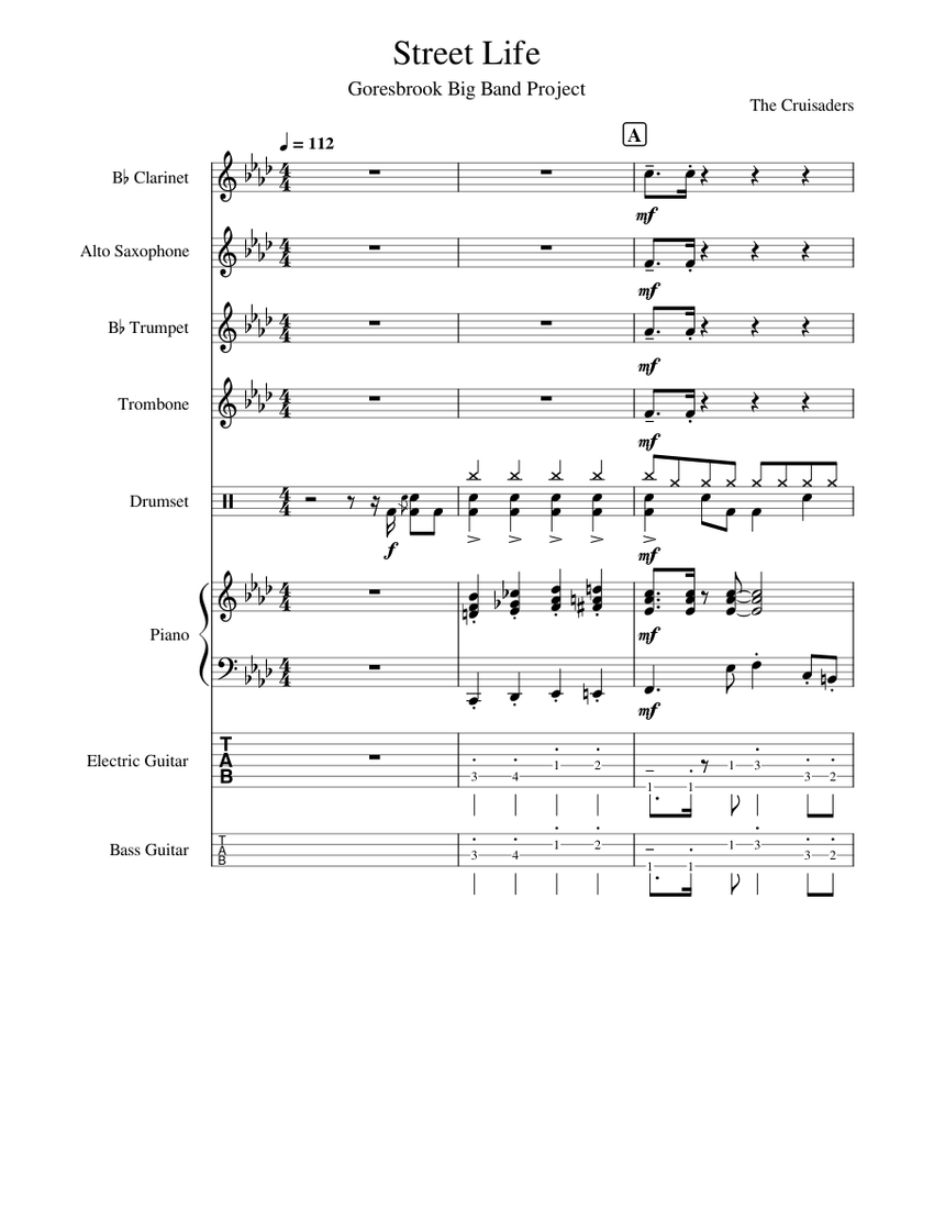 Street Life Sheet music for Piano, Trombone, Clarinet in b-flat ...