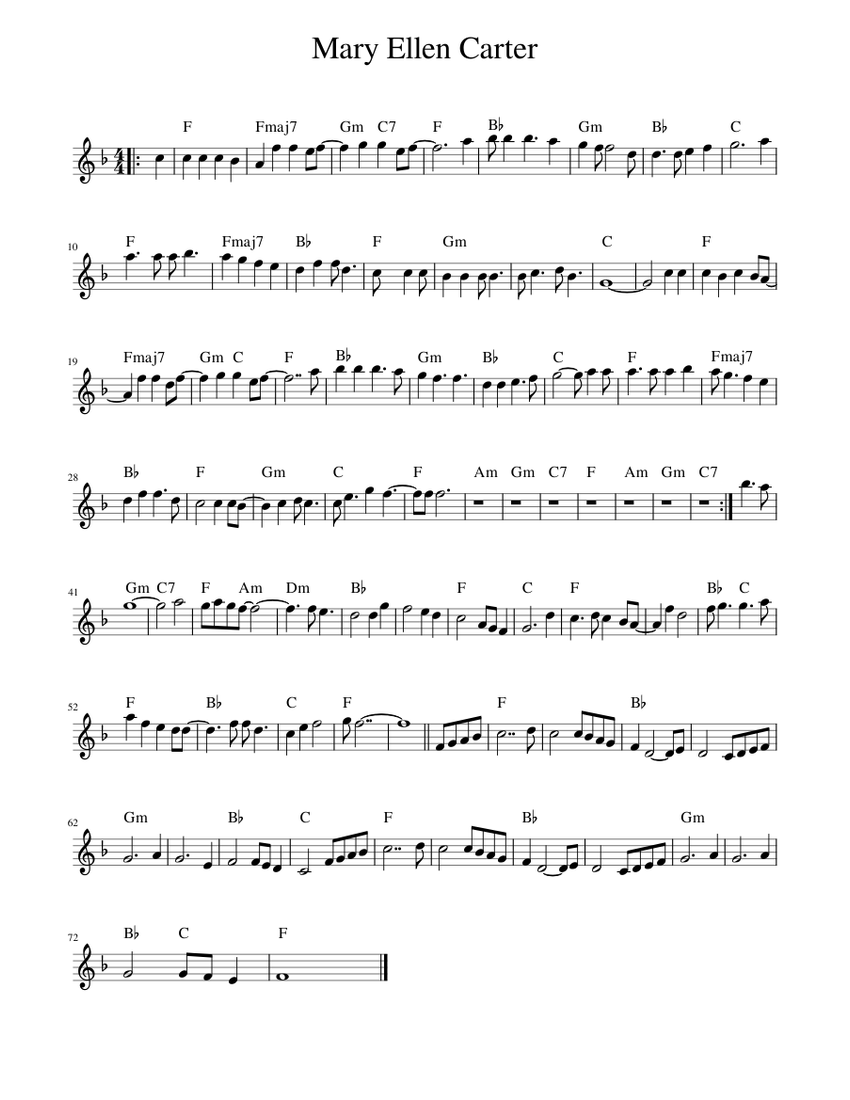 Mary Ellen Carter Sheet music for Piano (Solo) | Musescore.com