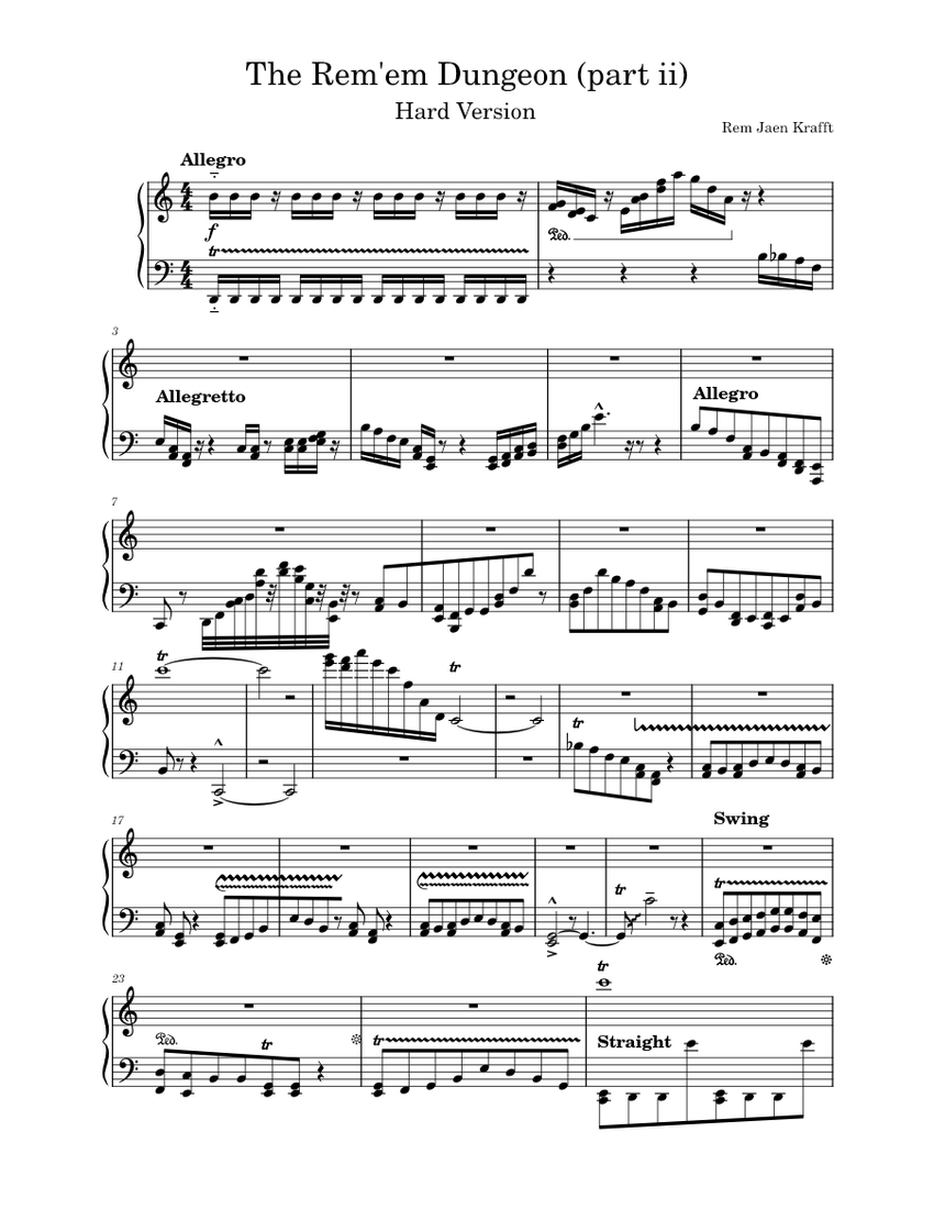 The Rem'em Dungeon (part ii) Sheet music for Piano (Solo) | Musescore.com