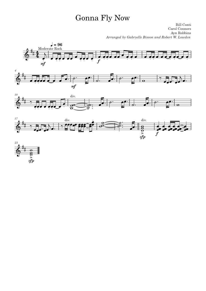 Gonna fly now – Bill Conti Gonna Fly Now – Bill Conti Sheet Music for ...