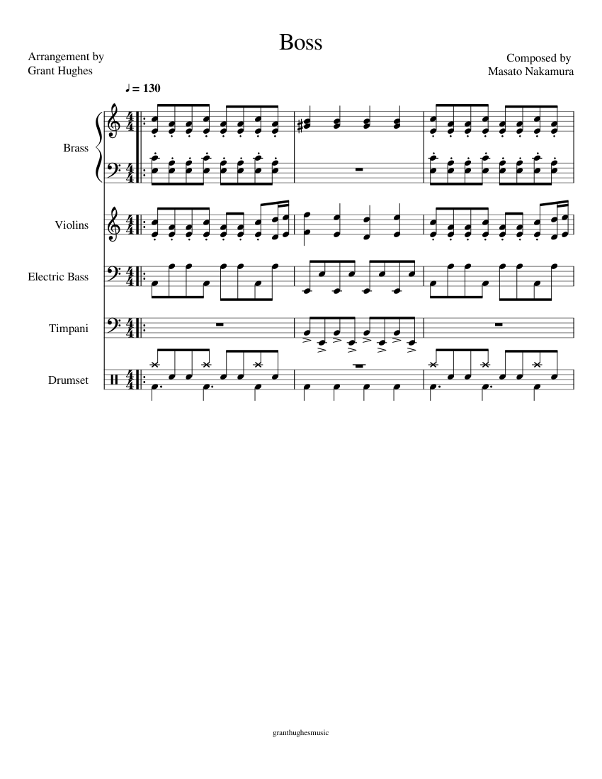 Boss Sheet music for Timpani, Bass guitar, Drum group, Strings group ...